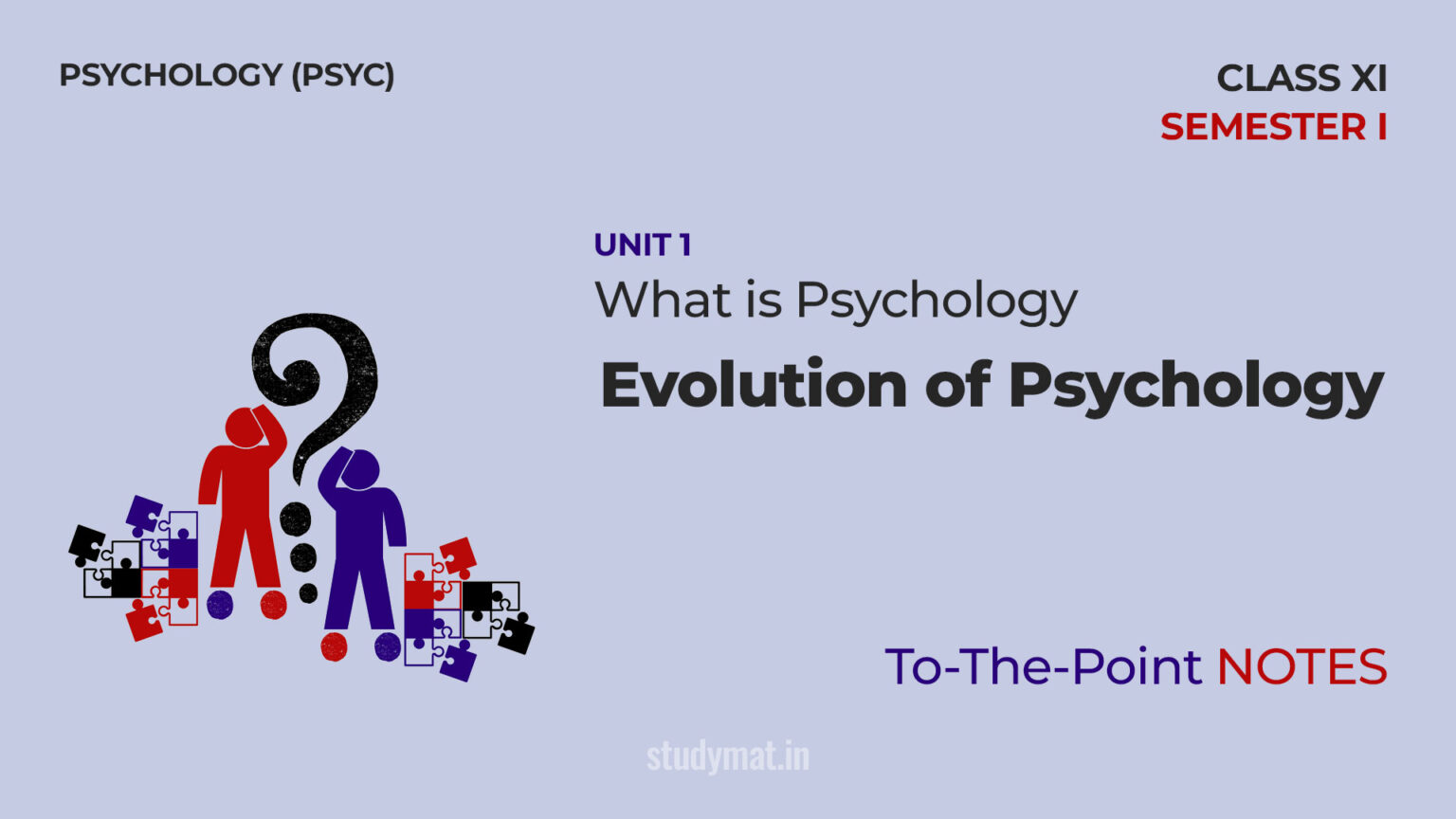 Evolution of Psychology | Notes | Unit 1 | Class 11 | Psychology - STUDYMAT